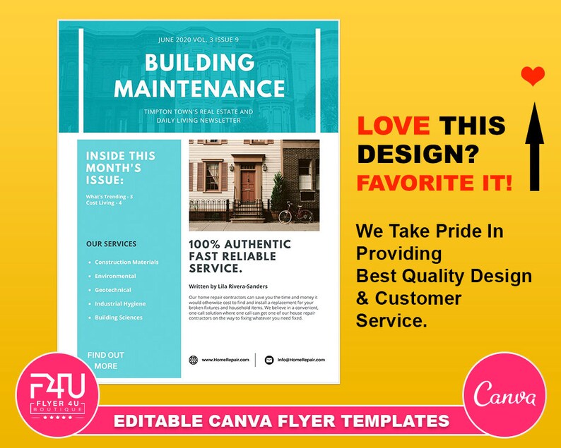 Building Maintenance Service Flyer, DIY Canva Building Maintenance ...