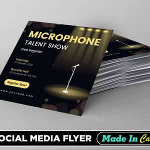 Microphone Talent Show Flyer, DIY Canva Microphone Talent Flyer ...