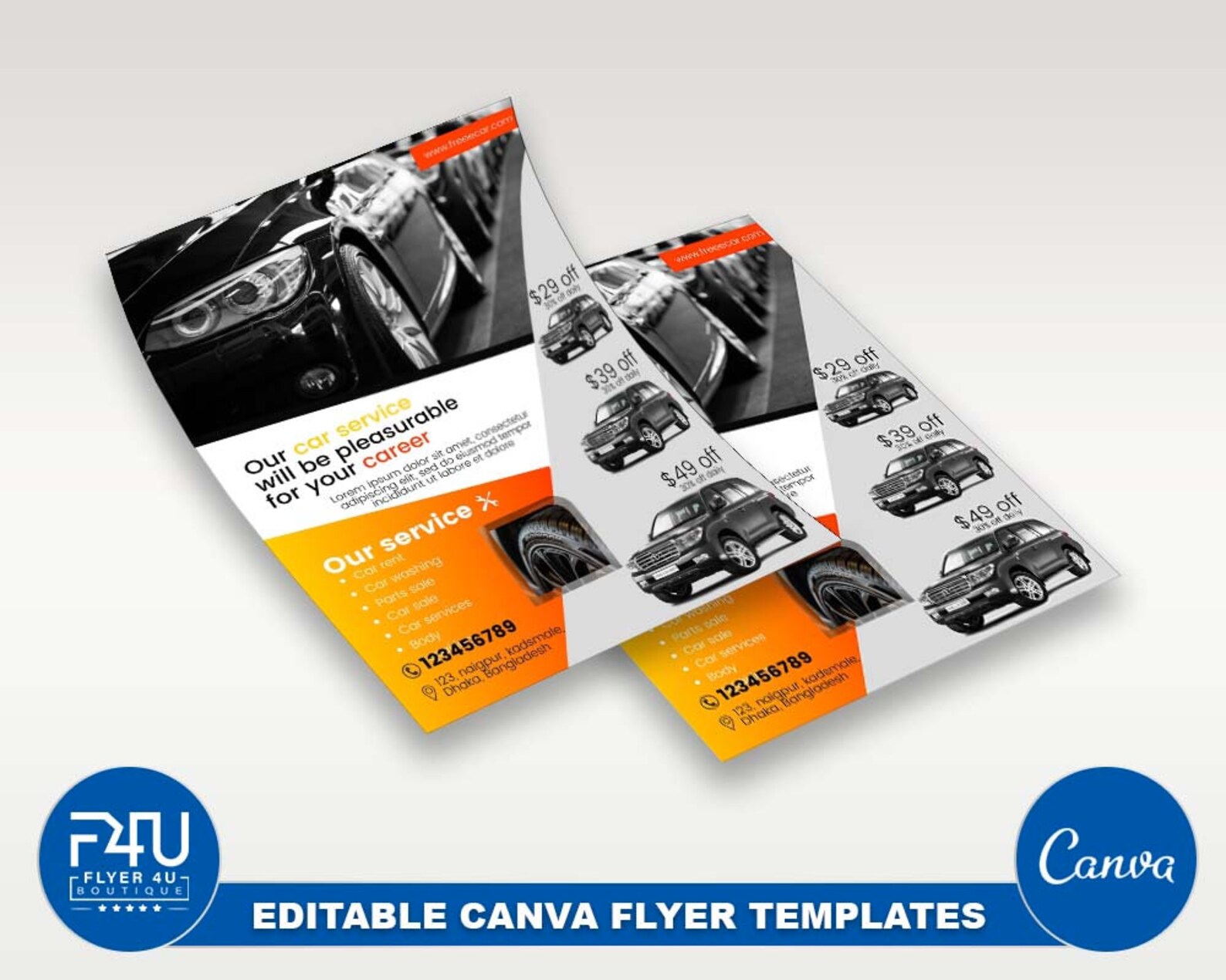 Automobile Flyer DIY Canva Auto Mobile Flyer Template 2022 - Etsy