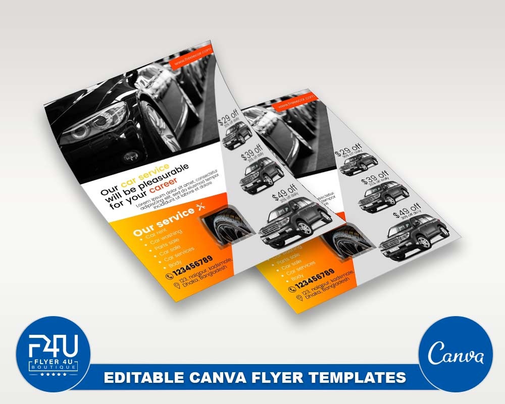 Automobile Flyer DIY Canva Auto Mobile Flyer Template 2022 - Etsy