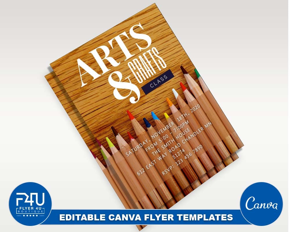 Craft Class Flyer DIY Canva Craft Class Flyer Template 2022 - Etsy