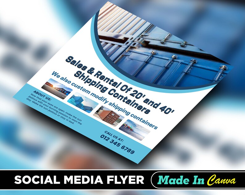 Shipping Container Flyer DIY Canva Shipping Container Flyer - Etsy