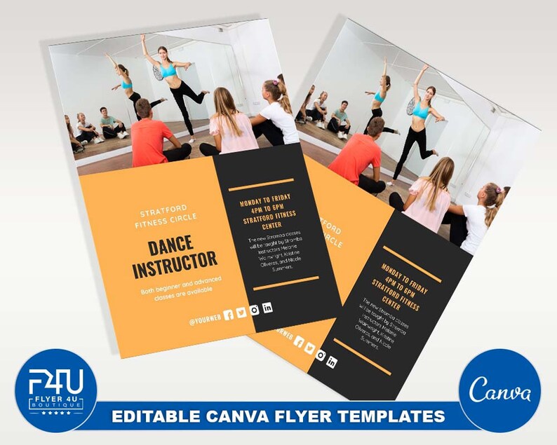 Dance Instructor Flyer DIY Canva Dance Instructor Flyer - Etsy