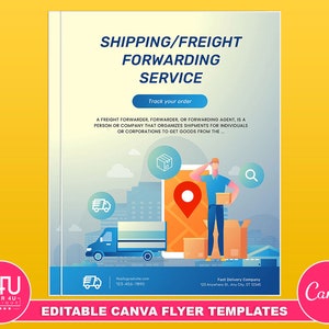 Shipping Freight Forwarding Flyer, DIY Canva Shipping Freight ...