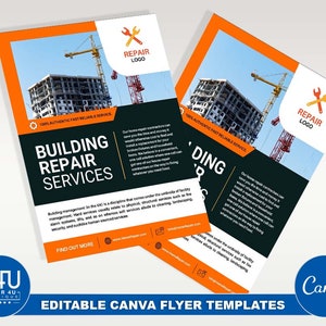 Building Maintenance Service Flyer DIY Canva Building | Etsy