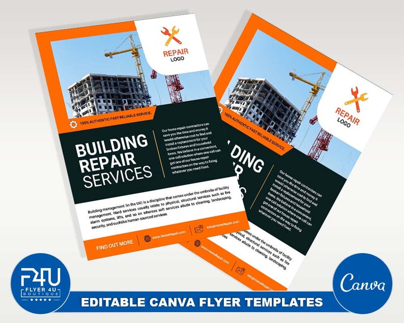 Building Maintenance Service Flyer DIY Canva Building | Etsy
