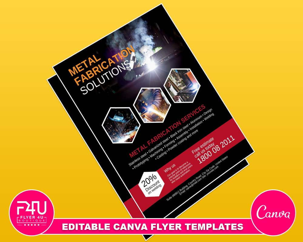 Metal Work Service Flyer, DIY Canva Metal Work Service Flyer 2022 ...