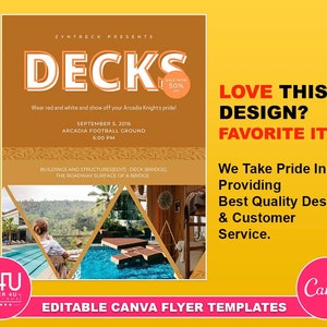 Decks Flyer DIY Canva Decks Flyer Template 2022 Editable - Etsy