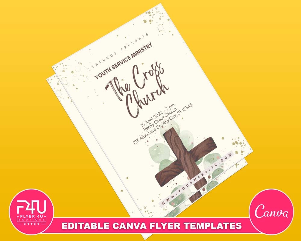 The Cross Church Flyer, DIY Canva the Cross Church Flyer Template ...