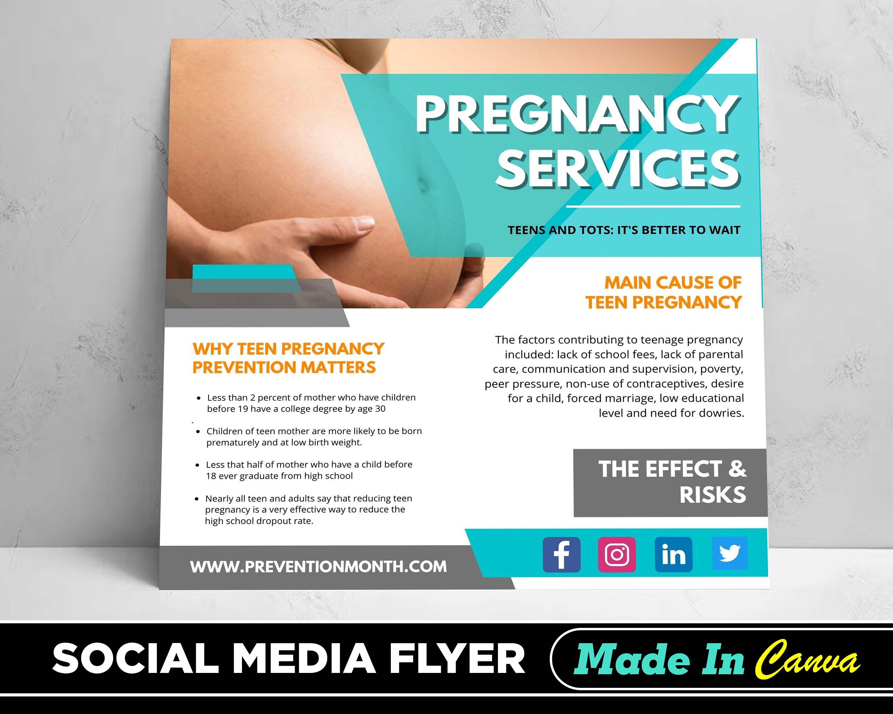 Pregnancy Services Flyer, DIY Canva Pregnancy Services Flyer Template ...