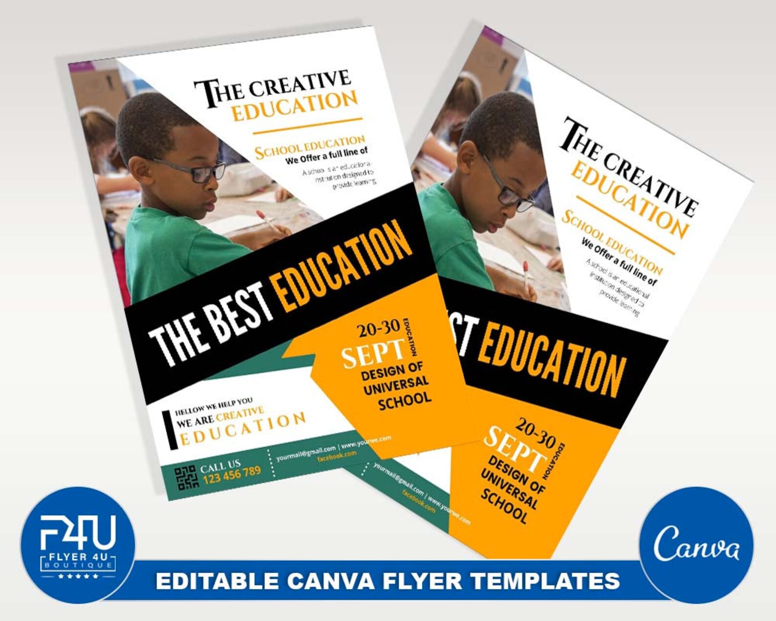 School Flyer, DIY Canva School Flyer Template 2022, Editable Canva US ...