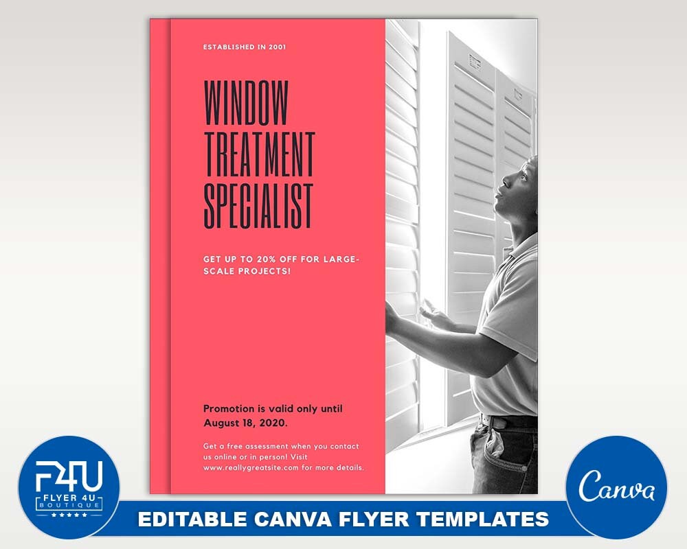 Window Treatment Specialist Flyer DIY Canva Window Treatment | Etsy