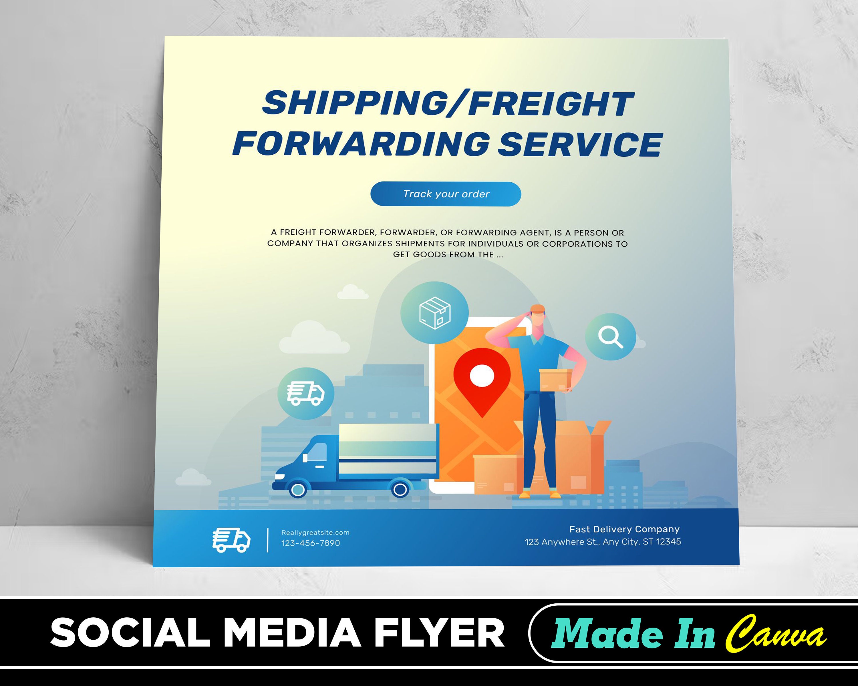 Shipping Freight Forwarding Flyer, DIY Canva Shipping Freight ...