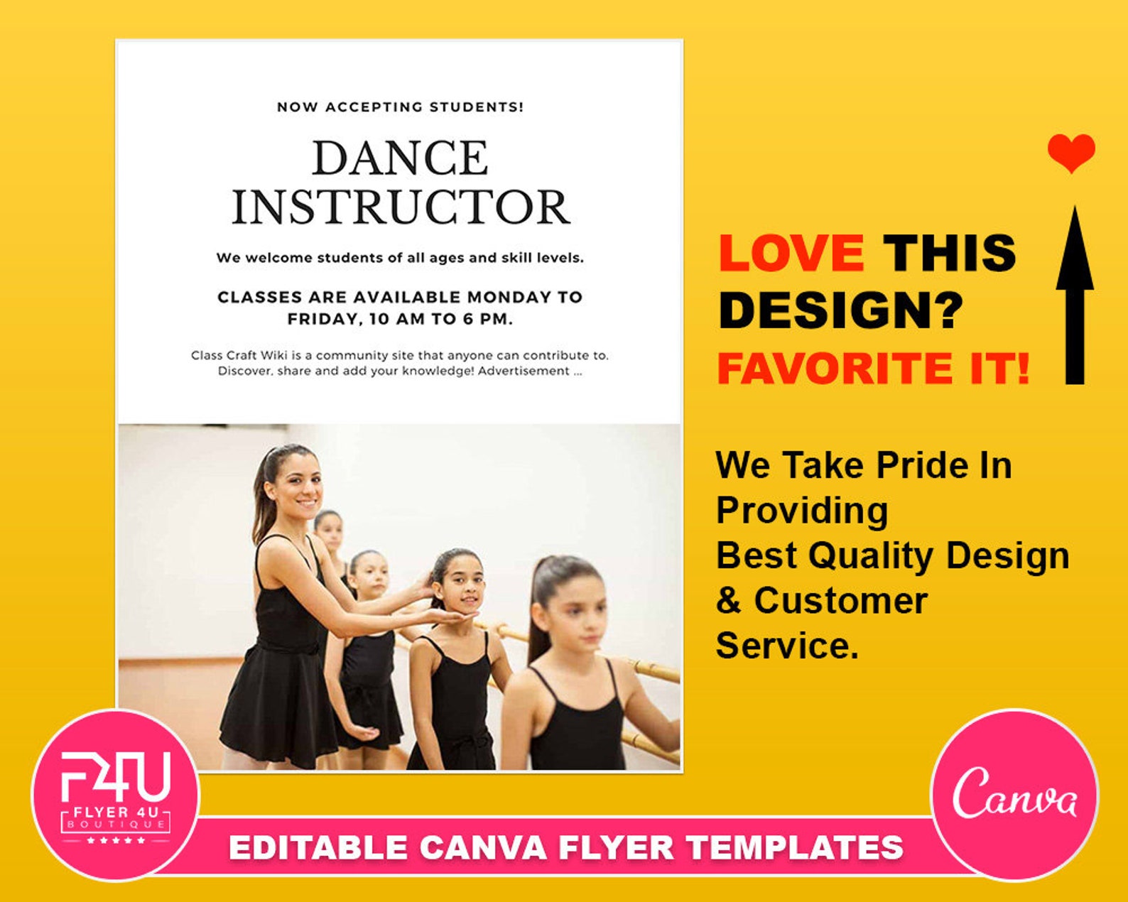 Dance Instructor Flyer DIY Canva Dance Instructor Flyer - Etsy