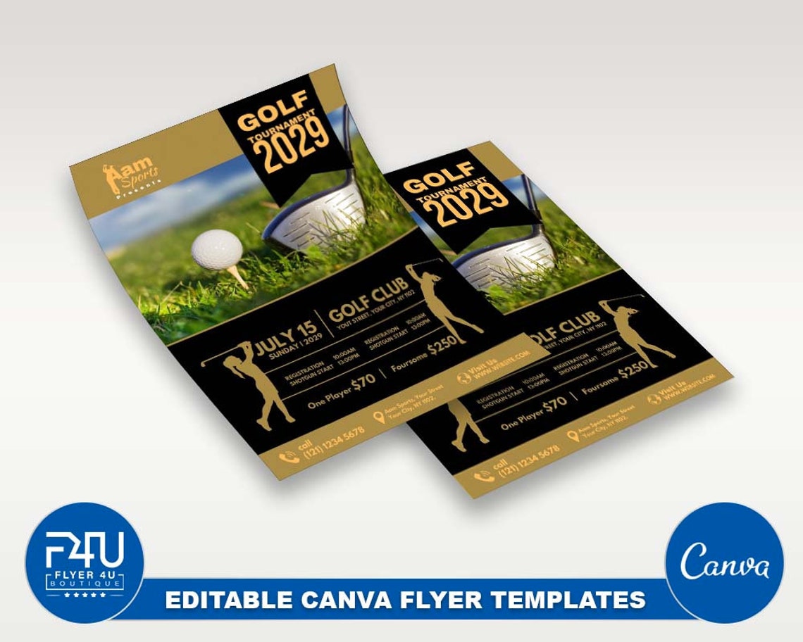 Miniature Golf Course Flyer DIY Canva Miniature Golf Course - Etsy