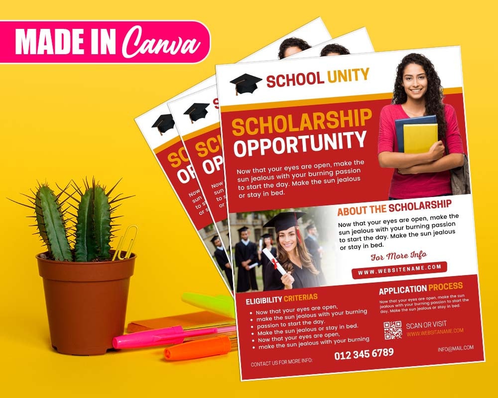 Scholarship Flyers Diy Canva Scholarship Flyers Editable Canva Us