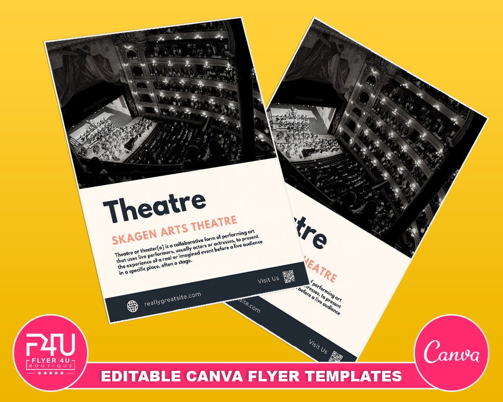 Theatre Flyer DIY Canva Theatre Flyer Editable Canva US - Etsy