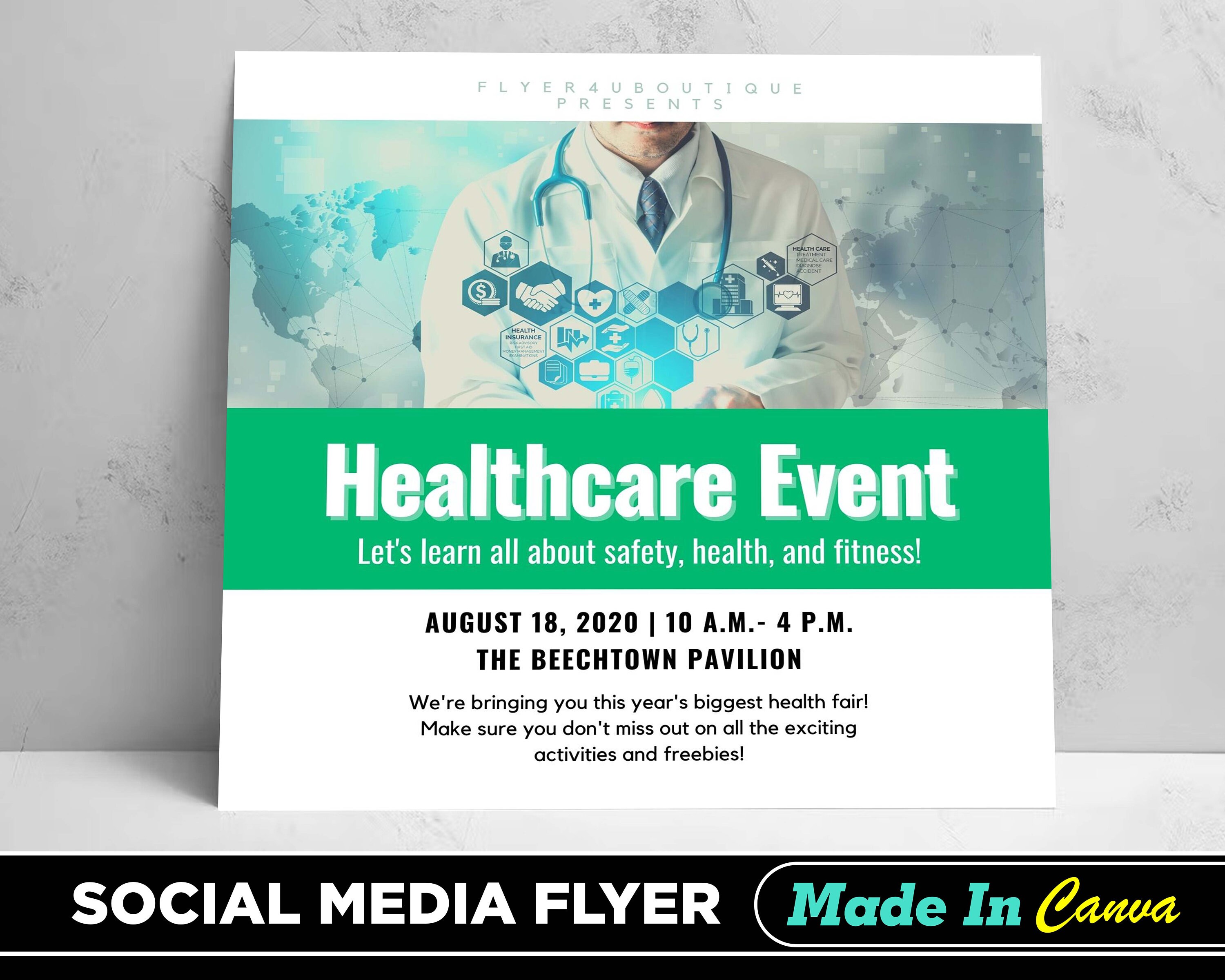 Healthcare Event Flyer, DIY Canva Healthcare Event Flyer Template 2022 ...