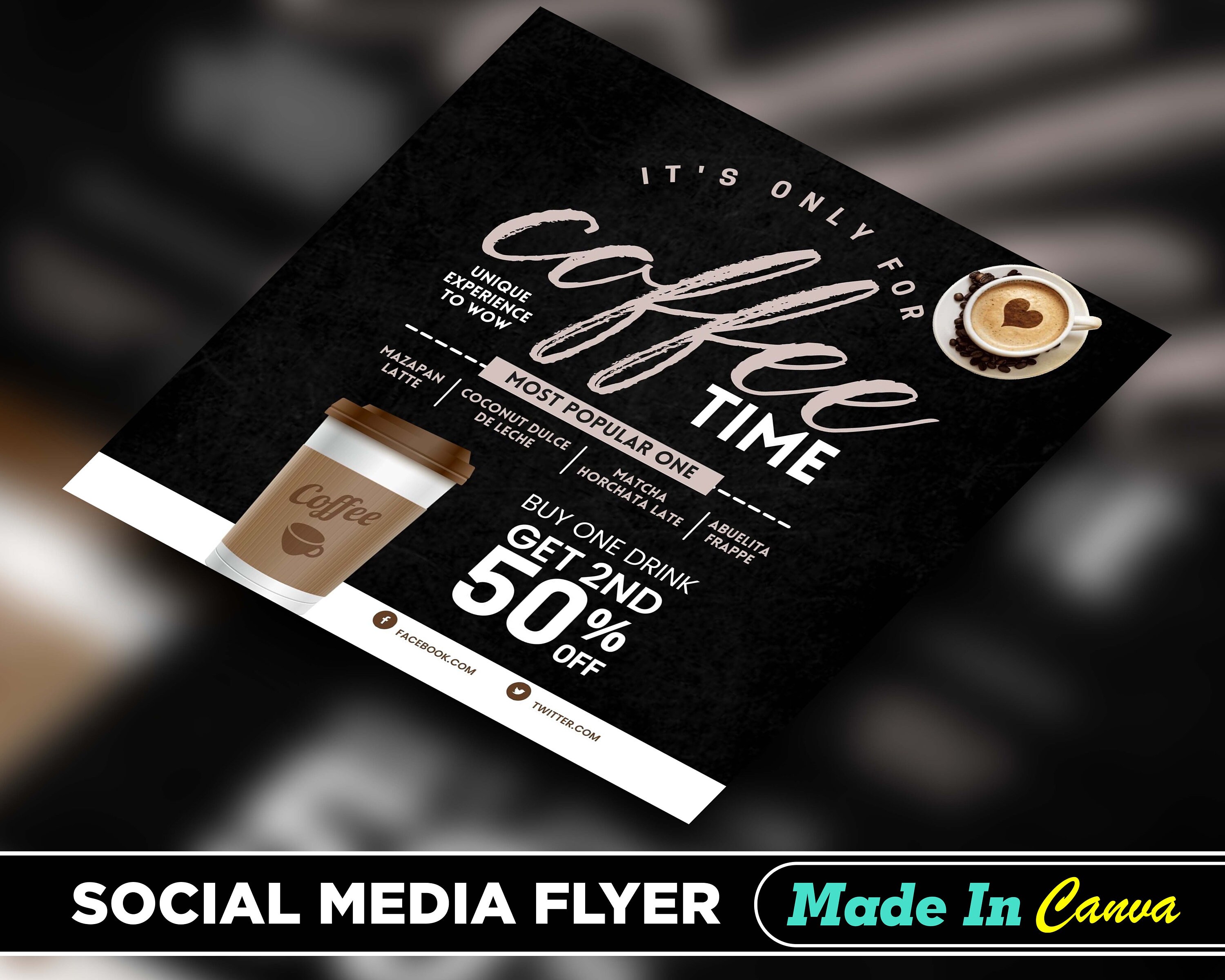 Coffee Advertising Flyer, DIY Canva Coffee Advertising Flyer Template ...
