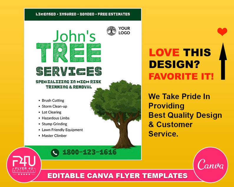 Tree Service Flyer, DIY Canva Tree Service Flyer Template 2022 ...