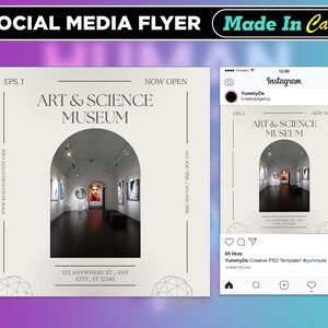 Art and Science Museum Flyer, DIY Canva Art & Science Museum Flyer ...