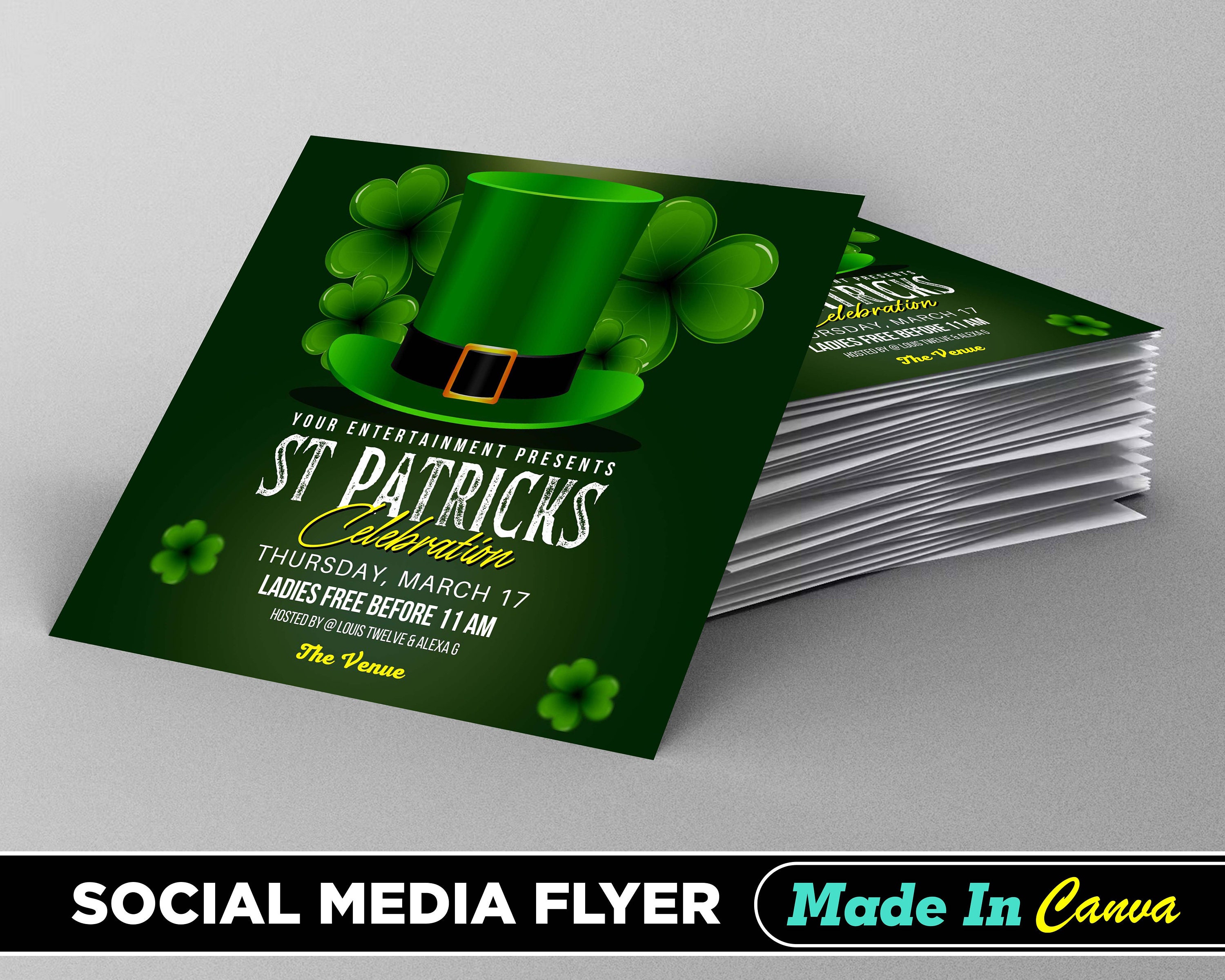 St. Patrick's Day Flyer, DIY Canva St. Patrick's Day Flyer Template ...