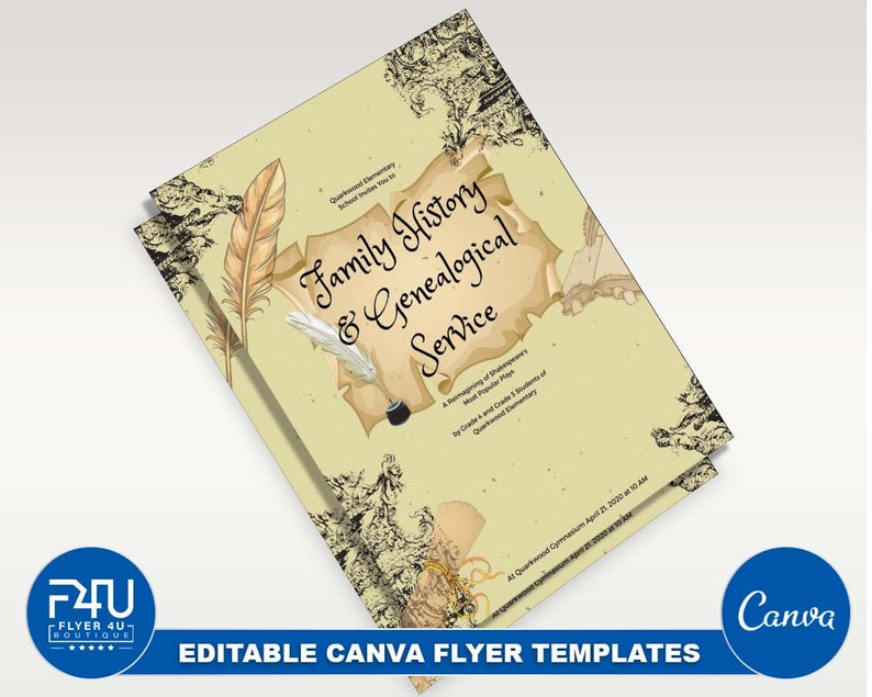 Genealogical Service Flyer, DIY Canva Genealogical Service Flyer ...