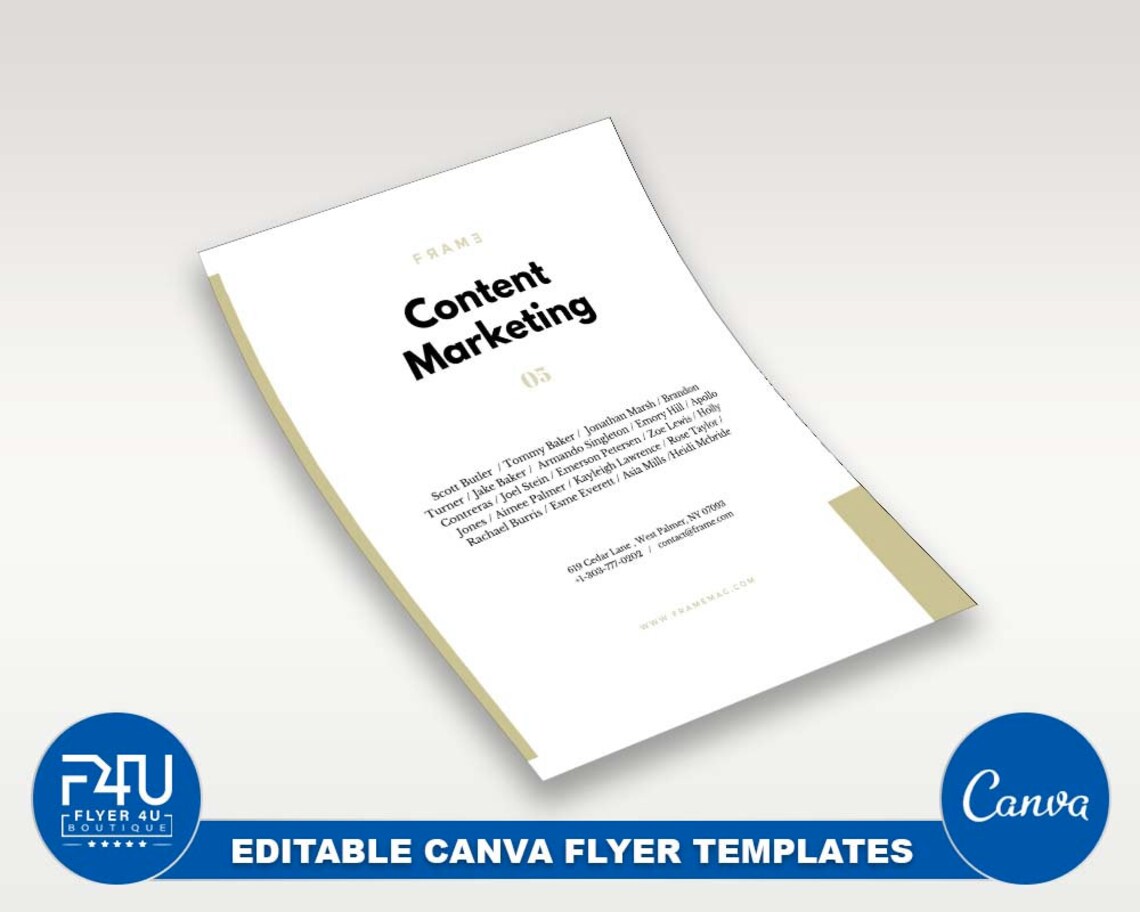 Content Marketing Flyer DIY Canva Content Marketing Template | Etsy