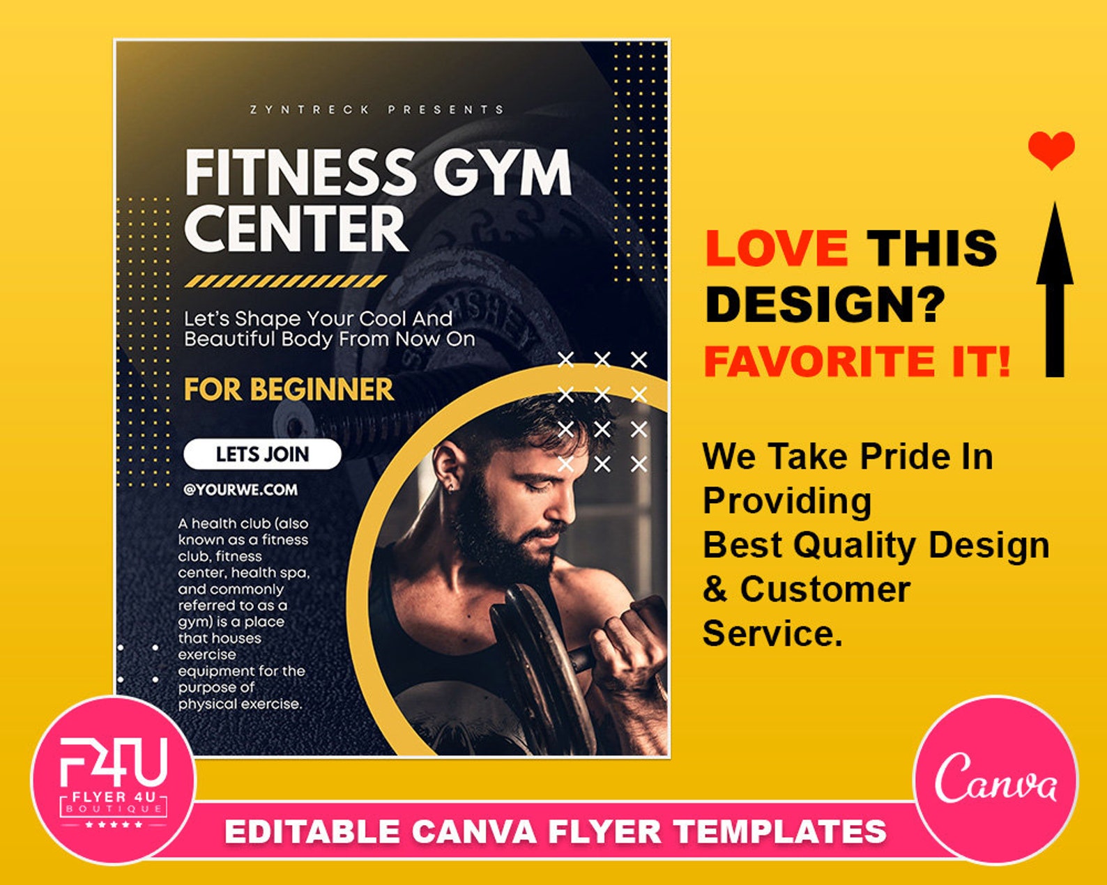 Fitness Gym Center Flyer, DIY Canva Fitness Gym Center Flyer Template ...