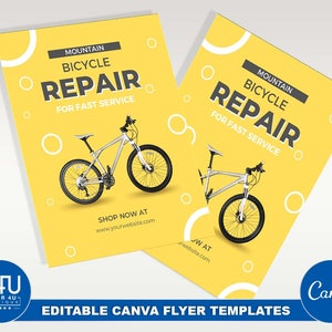 Bicycle Repair Flyer DIY Canva Bicycle Repair Flyer Template - Etsy