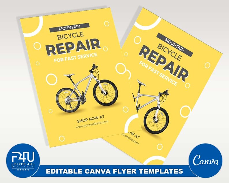 Bicycle Repair Flyer DIY Canva Bicycle Repair Flyer Template - Etsy