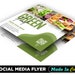 Green Food Flyer, DIY Canva Green Food Flyer Template, Editable Social ...