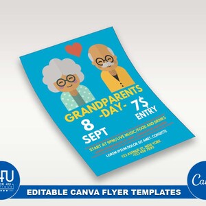 Grandparents Day Flyer, DIY Canva Grandparents Day Flyer Template 2022 ...