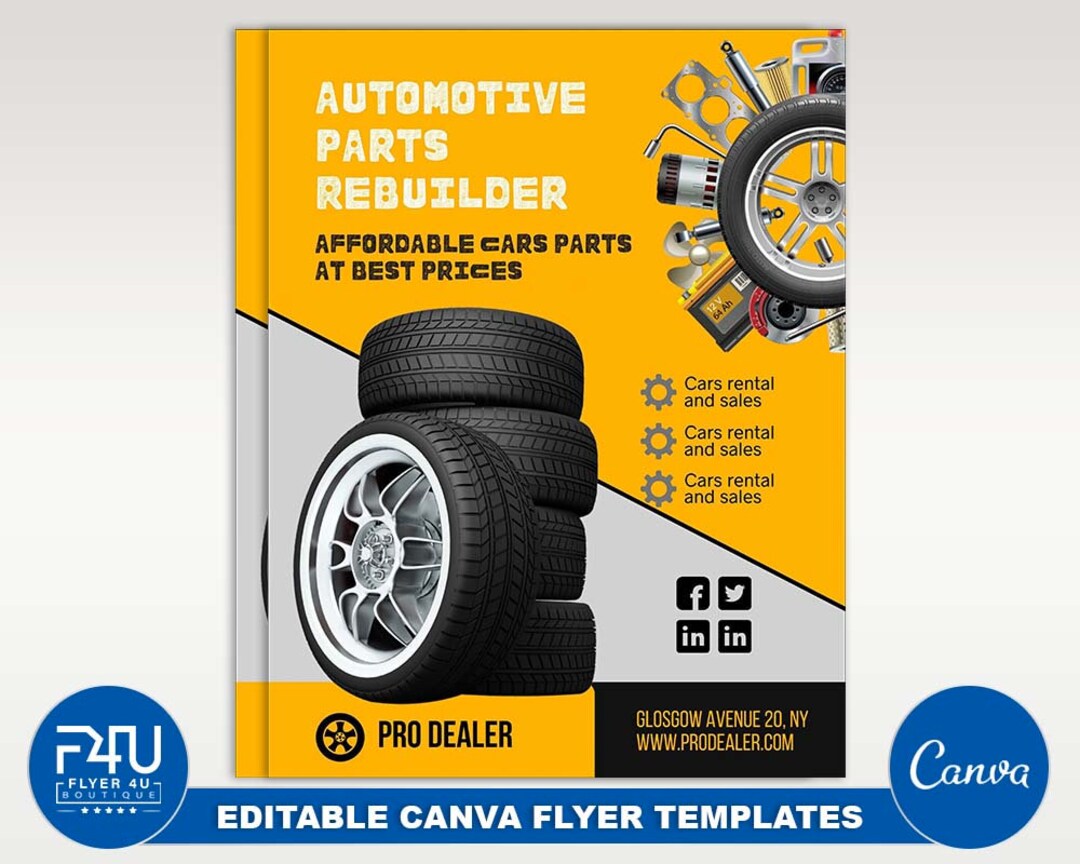 Automotive Parts Rebuilder Flyer, DIY Canva Automotive Parts Rebuilder ...