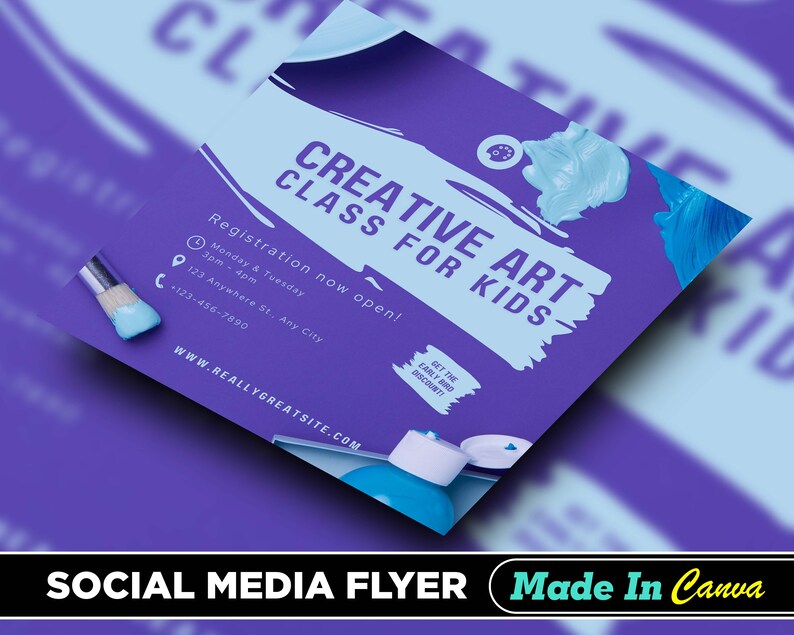 Creative Art Class Flyer, DIY Canva Creative Art Class Flyer Template ...
