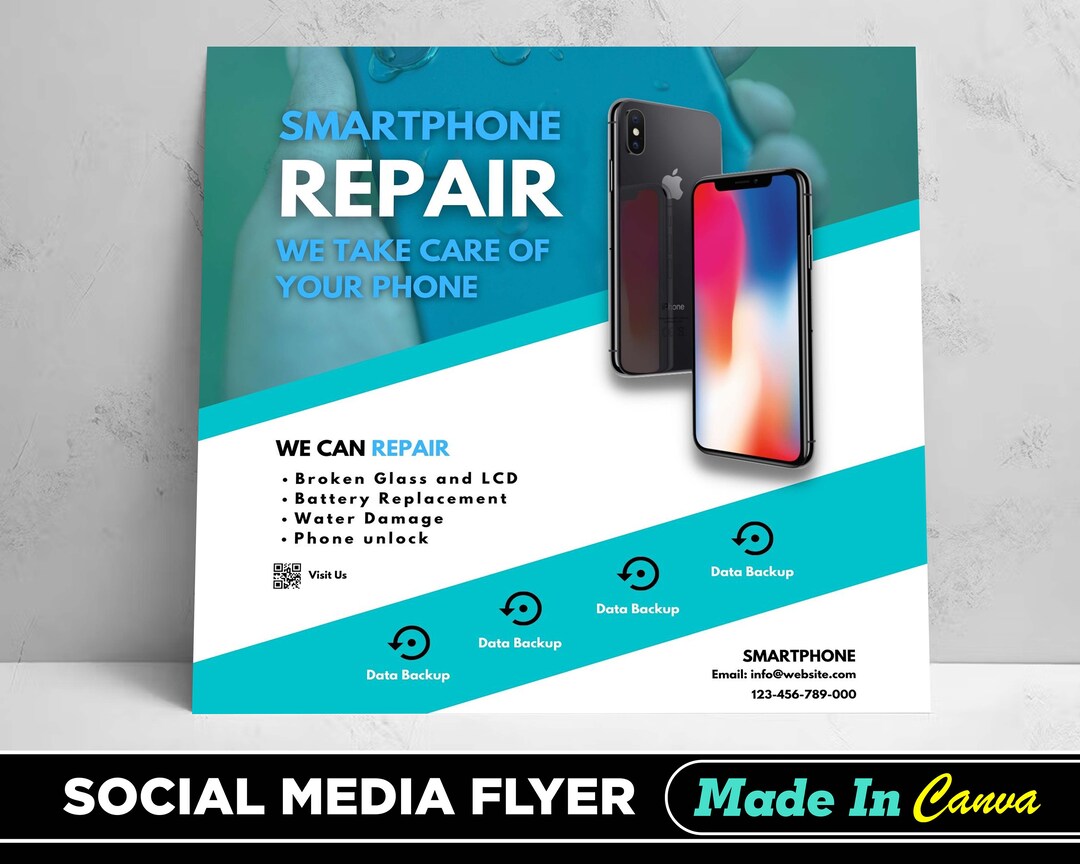 Smartphone Flyer, DIY Canva Smartphone Flyer Template 2022, Editable ...