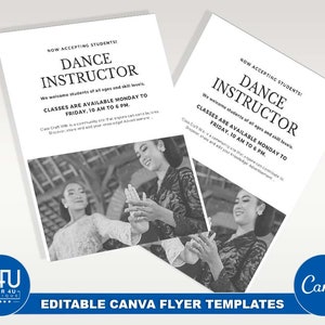 Dance Instructor Flyer DIY Canva Dance Instructor Flyer | Etsy