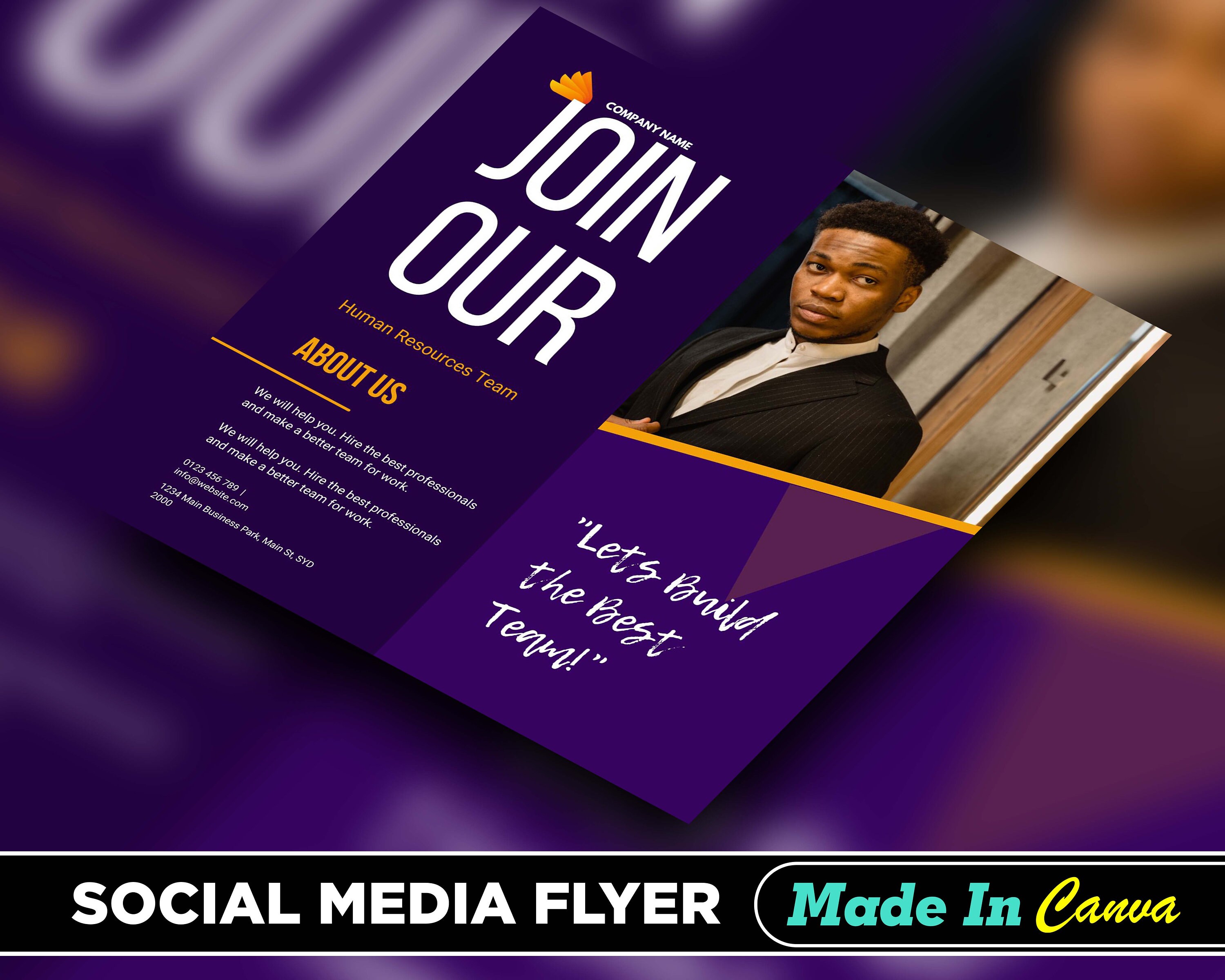 Human Resources Flyer, DIY Canva Human Resources Flyer Template 2022 ...