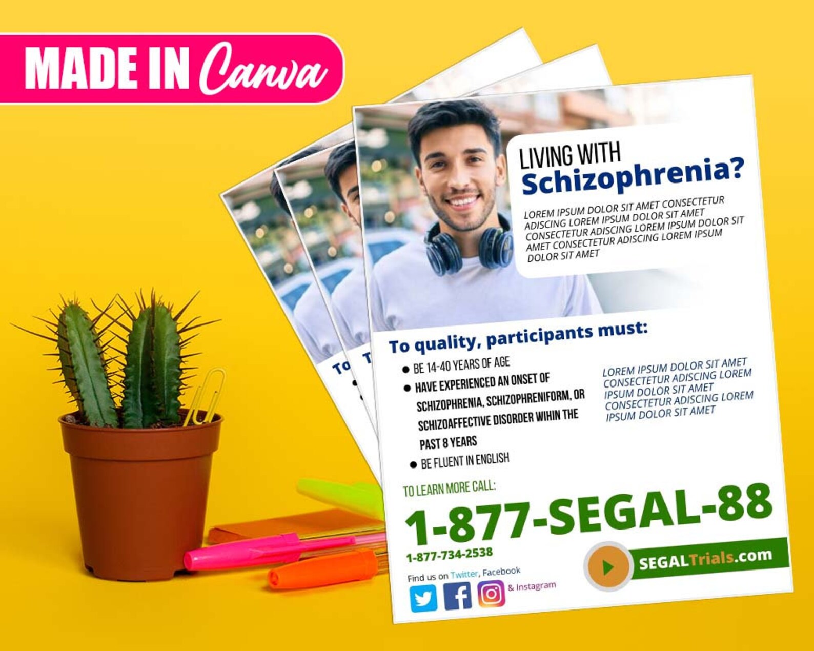 Clinical Trial Flyer, DIY Canva Clinical Trial Templates, Editable ...