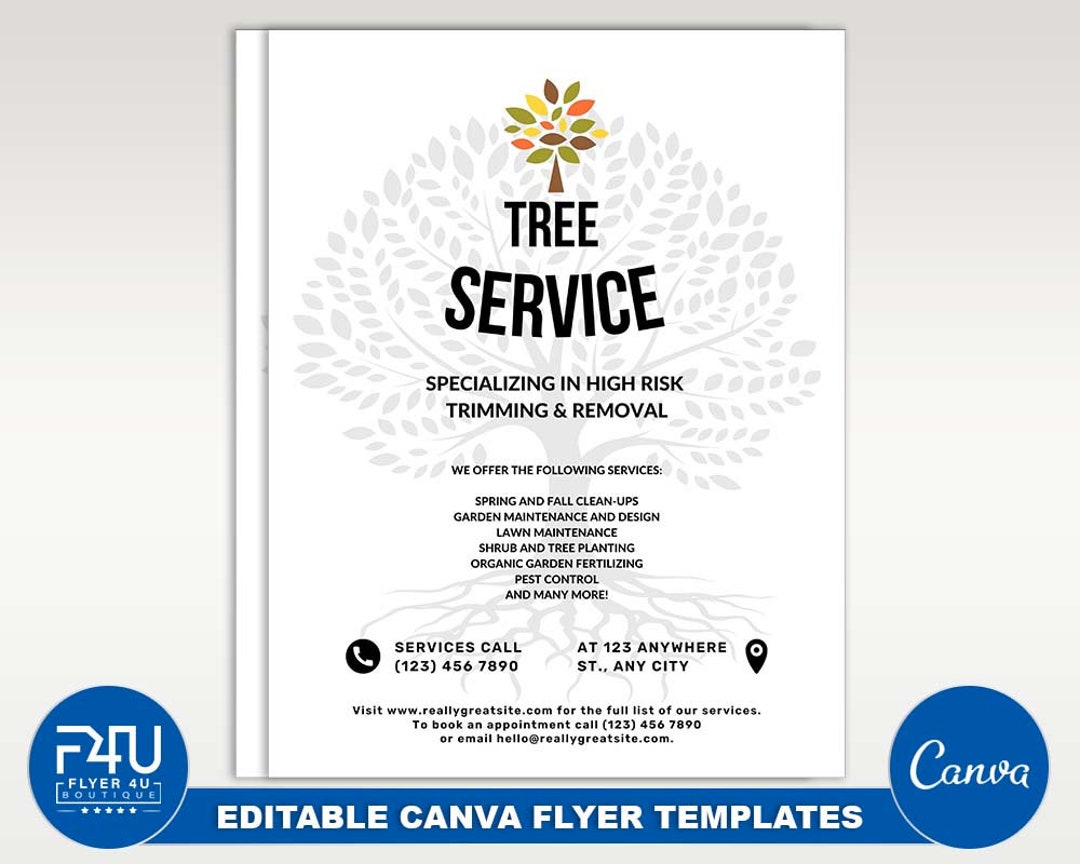 Tree Service Flyer DIY Canva Tree Service Flyer Template - Etsy