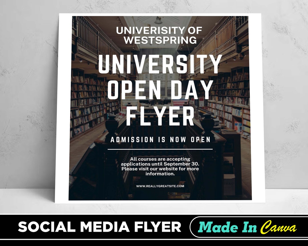 University Open Day Flyer, DIY Canva University Open Day Flyer Template ...