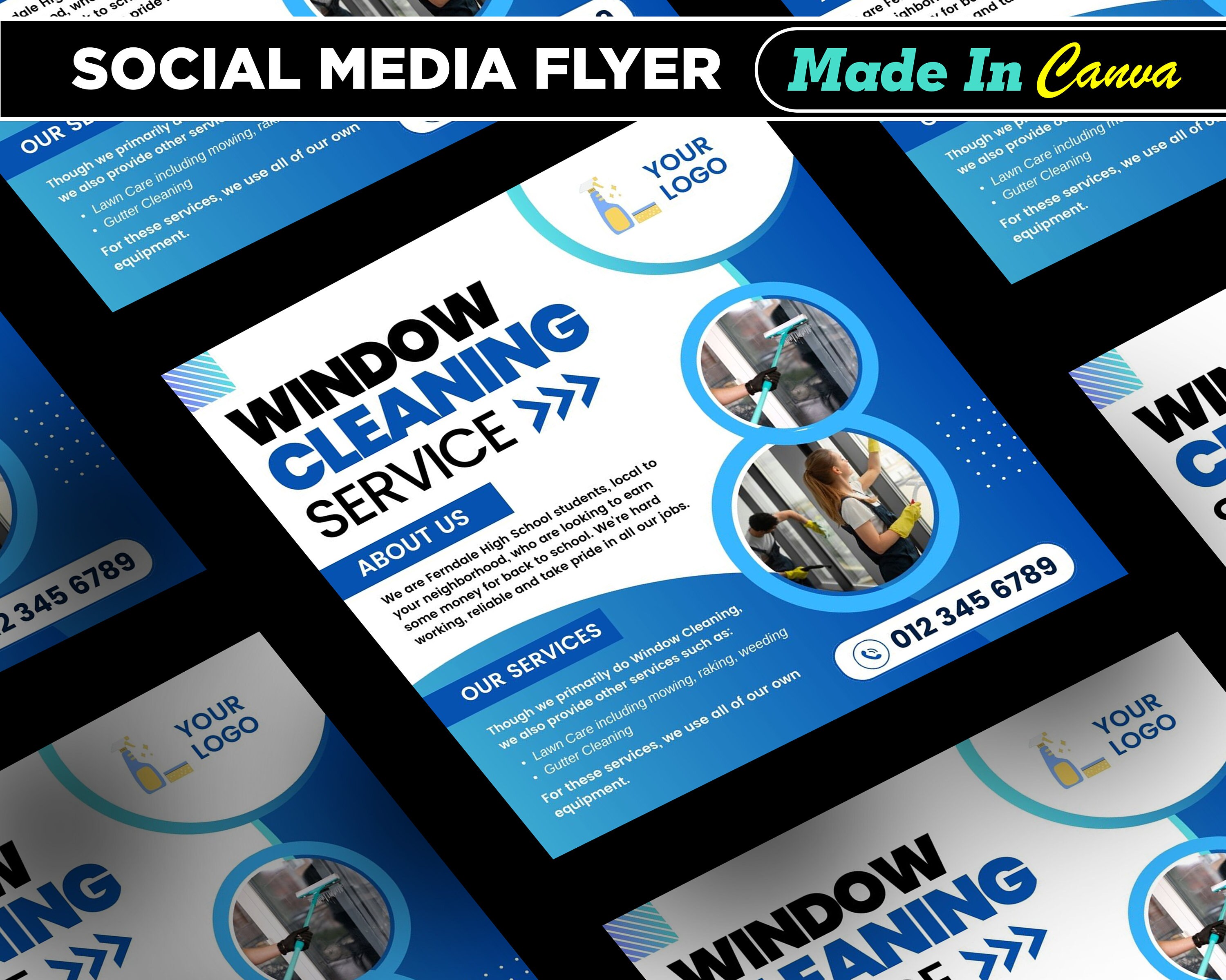 Window Cleaning Flyer, DIY Canva Window Cleaning Flyer Template ...