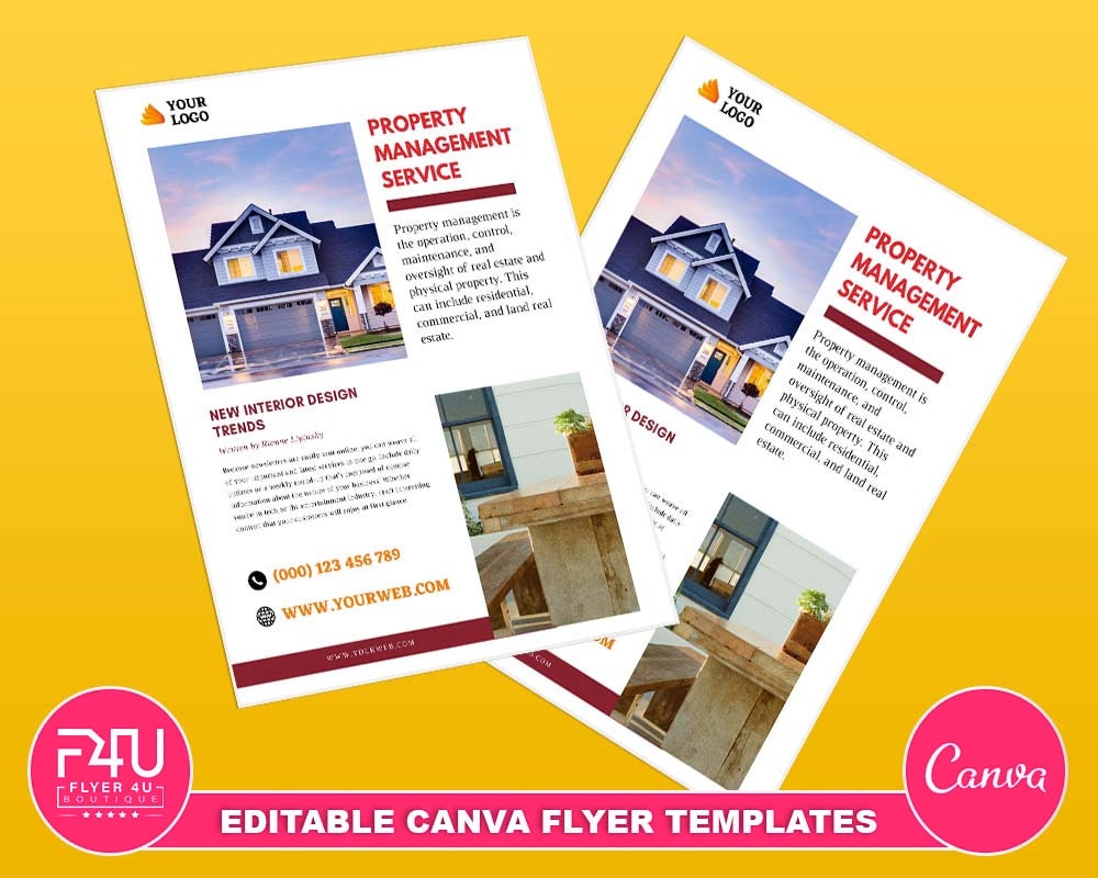 Property Management Service Flyer, DIY Canva Property Management ...