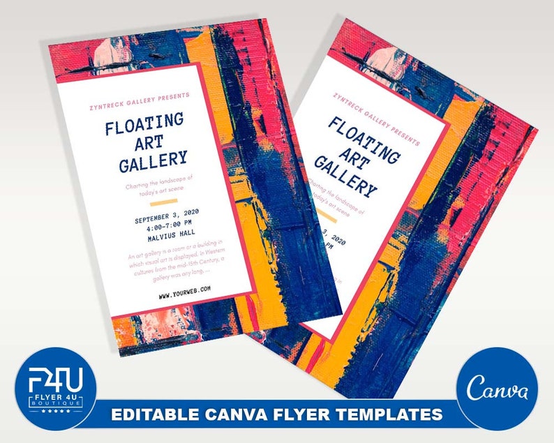 Floating Art Gallery Flyer, DIY Canva Floating Art Gallery Flyer ...
