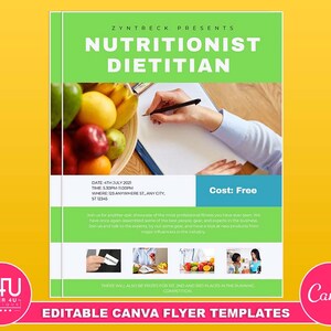 Nutritionist Dietitian Ads Flyer, DIY Canva Nutrition Weight Loss Flyer ...