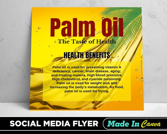 Palm Oil Flyer DIY Canva Palm Oil Flyer Template 2022 - Etsy Australia