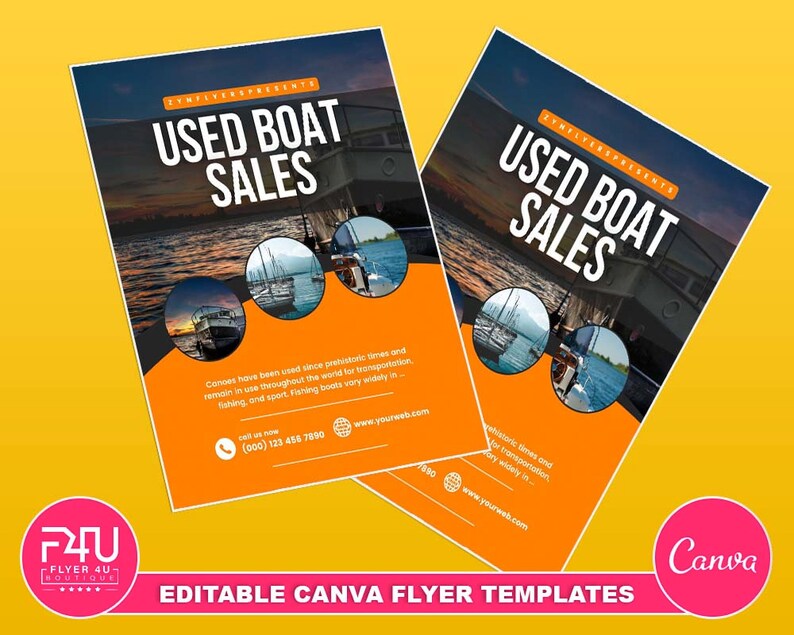 Used Boat Sales Flyer DIY Canva Used Boat Sales Flyer - Etsy