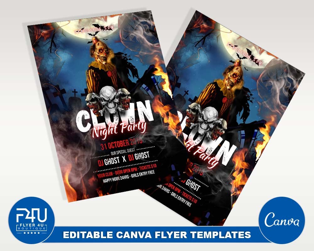 Clown Service Flyer DIY Canva Clown Service Flyer Template - Etsy