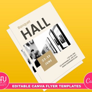 Banquet Hall Flyer, DIY Canva Banquet Hall Flyer Template, Editable ...