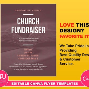 Church Fundraiser Flyer, DIY Canva Church Fundraiser Flyer Template ...
